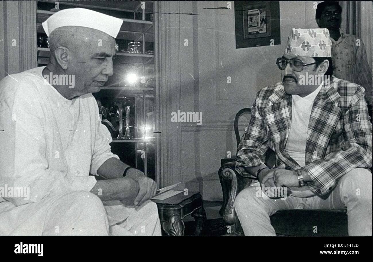 Apr. 18, 2012 - Prime Minister sri naran singn with ing Birendra of ...