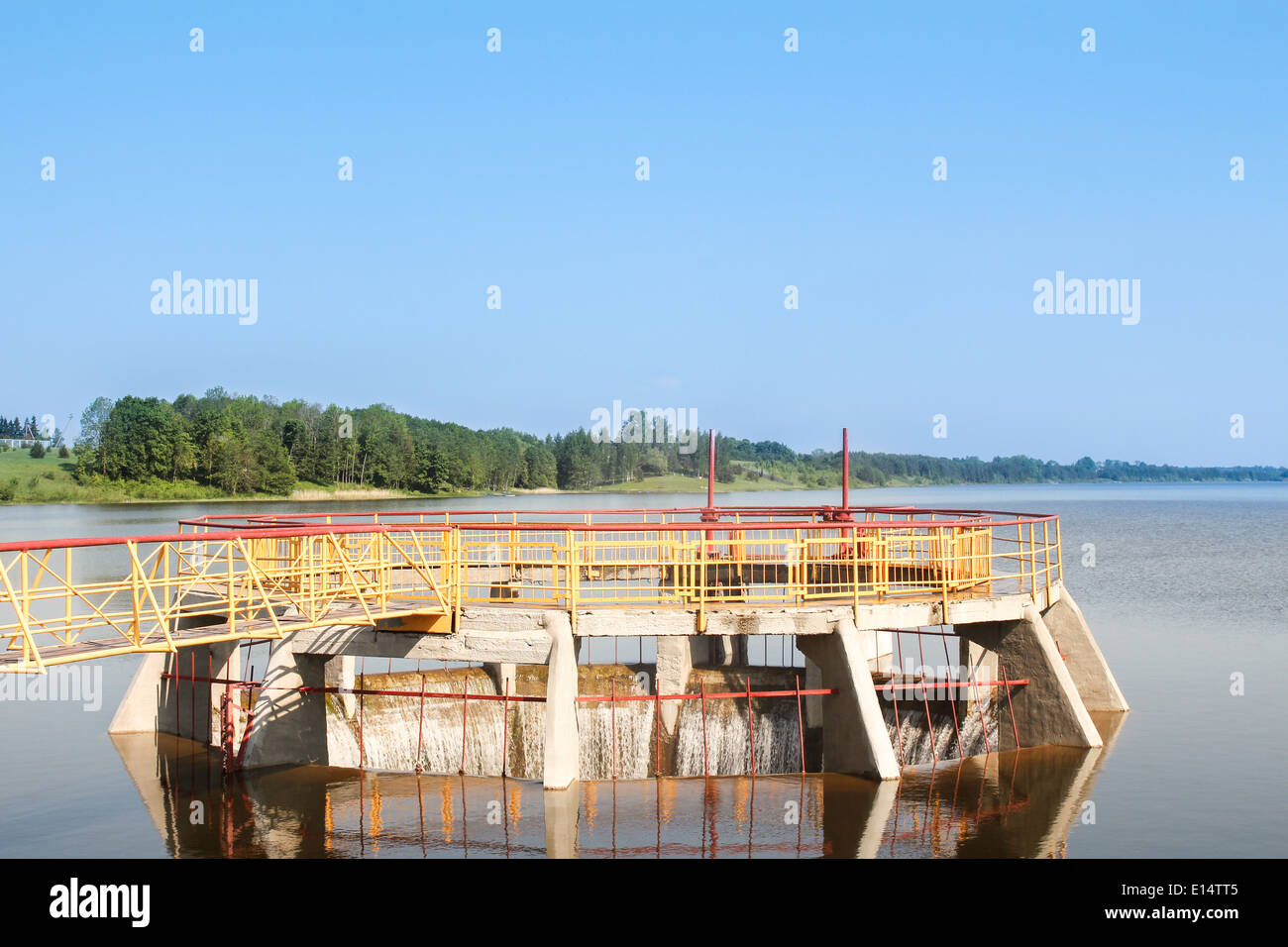 Water flowing to spillway on a small dam Stock Photo - Alamy