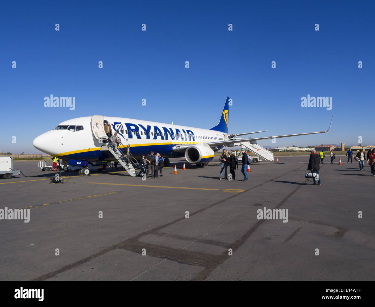Morocco, Marrakech, Airplane on runway Stock Photo - Alamy