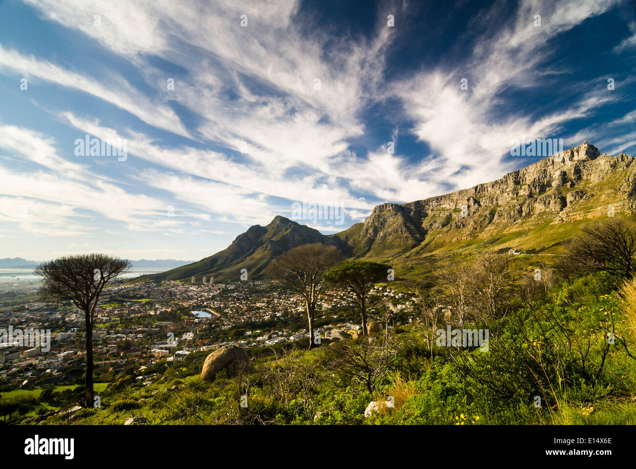 Table Mountain and Devil's Peak, Cape Town, Western Cape, South Africa ...