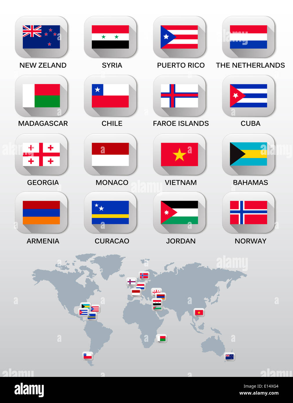 Flags of different countries. Vector Stock Photo - Alamy