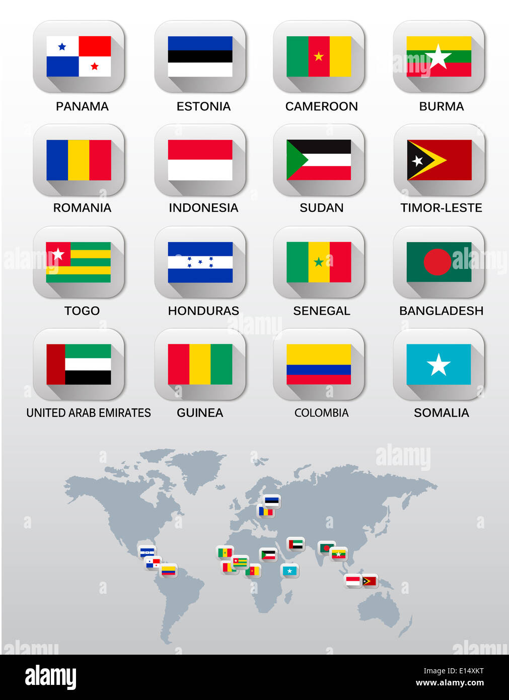 Vector illustration flags different countries hi-res stock photography ...