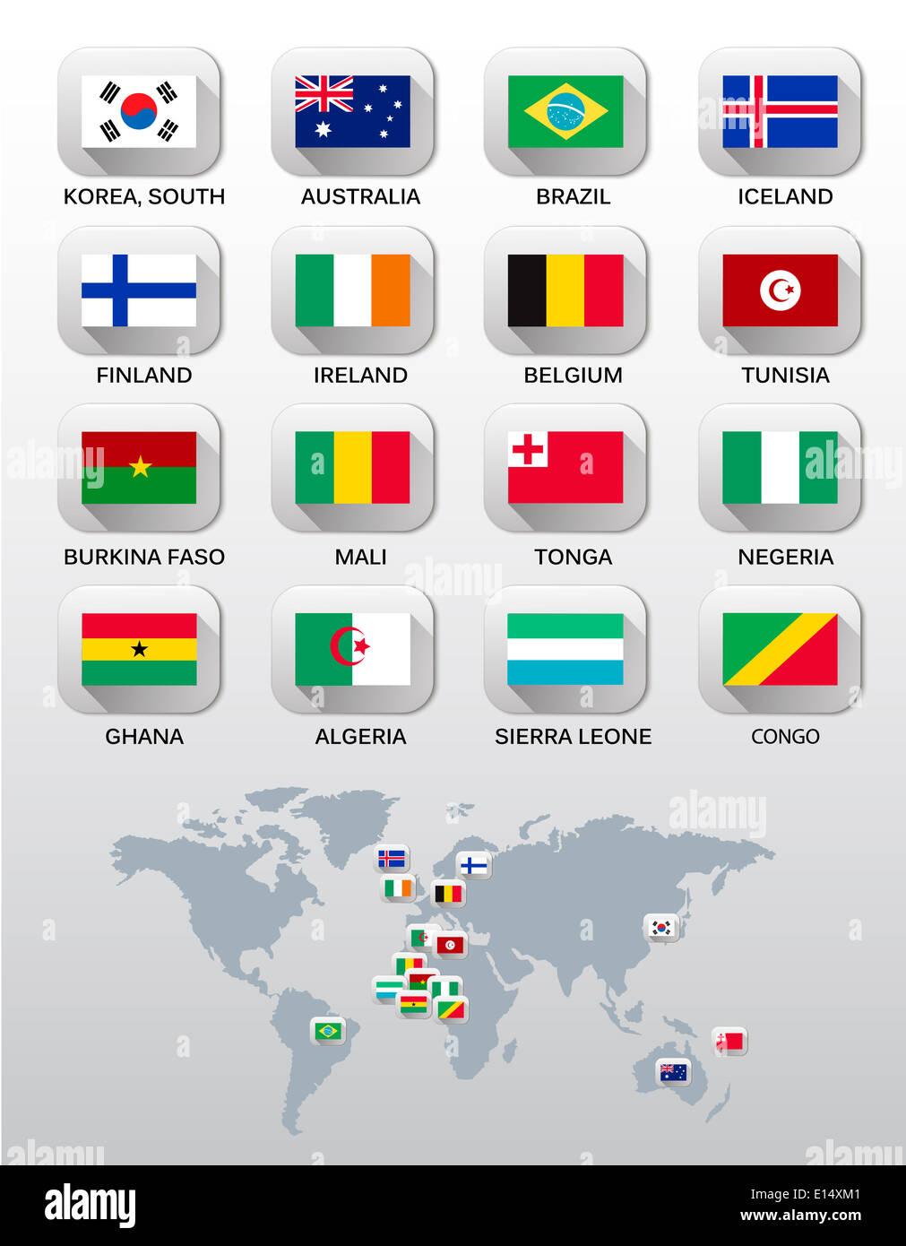 American countries flag set hi-res stock photography and images - Alamy