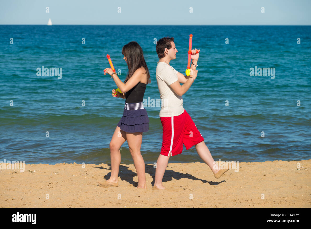 Water gun duel hi-res stock photography and images - Alamy