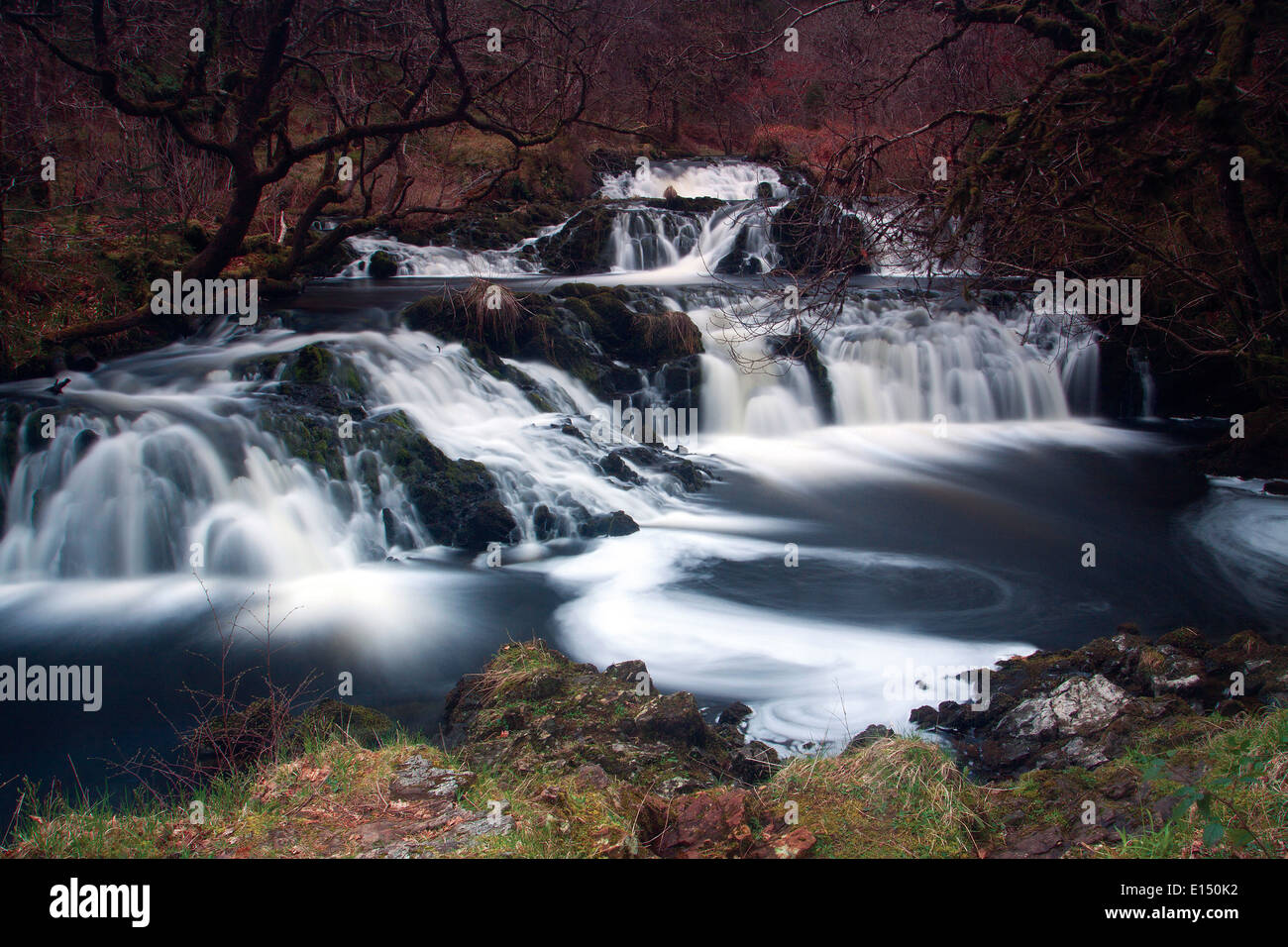 The Avich Falls and the River Avich near Dalavich, Argyll & Bute Stock ...