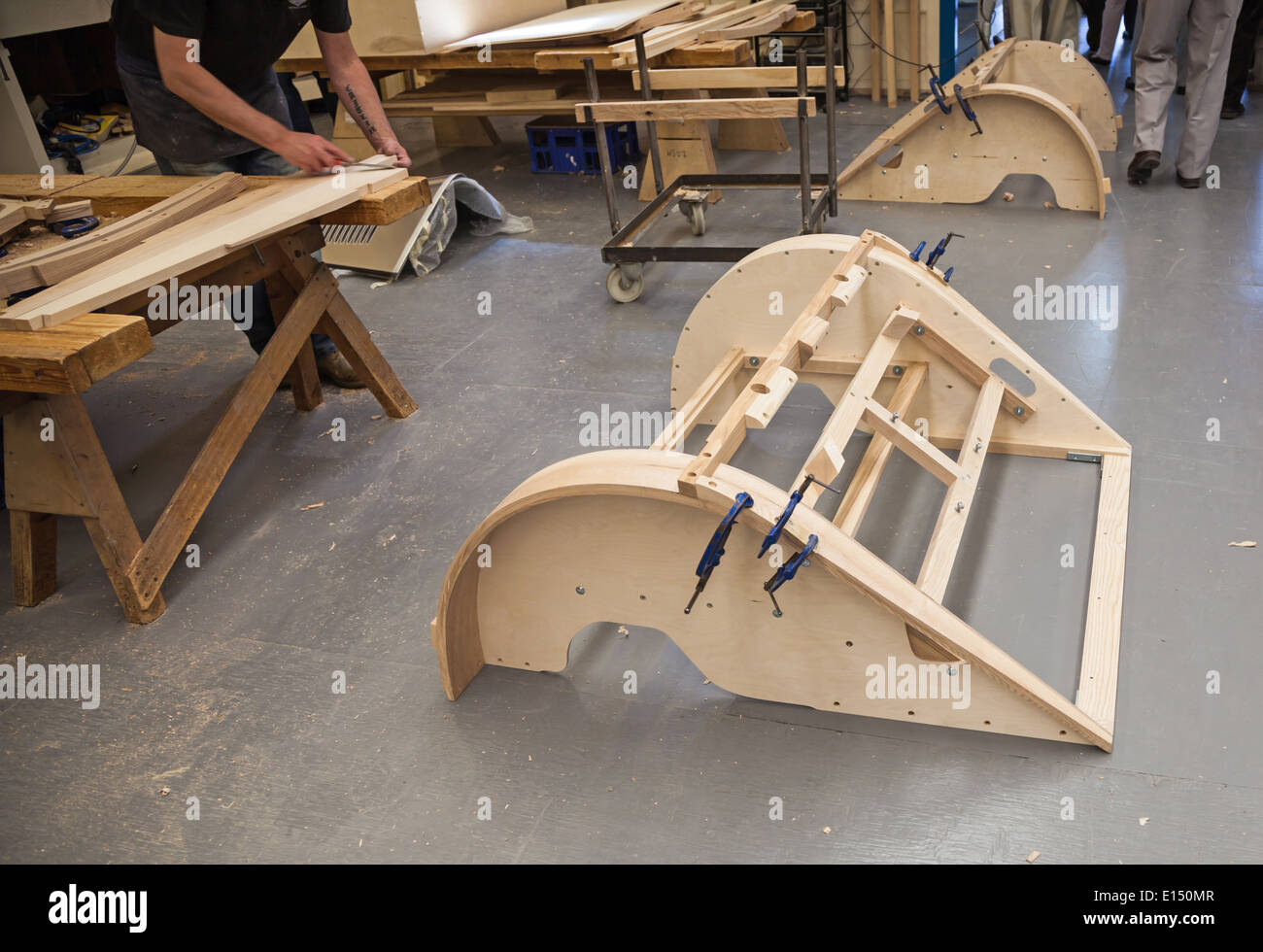 Cars being assembled by hand using Ash wood and Aluminium on the ...
