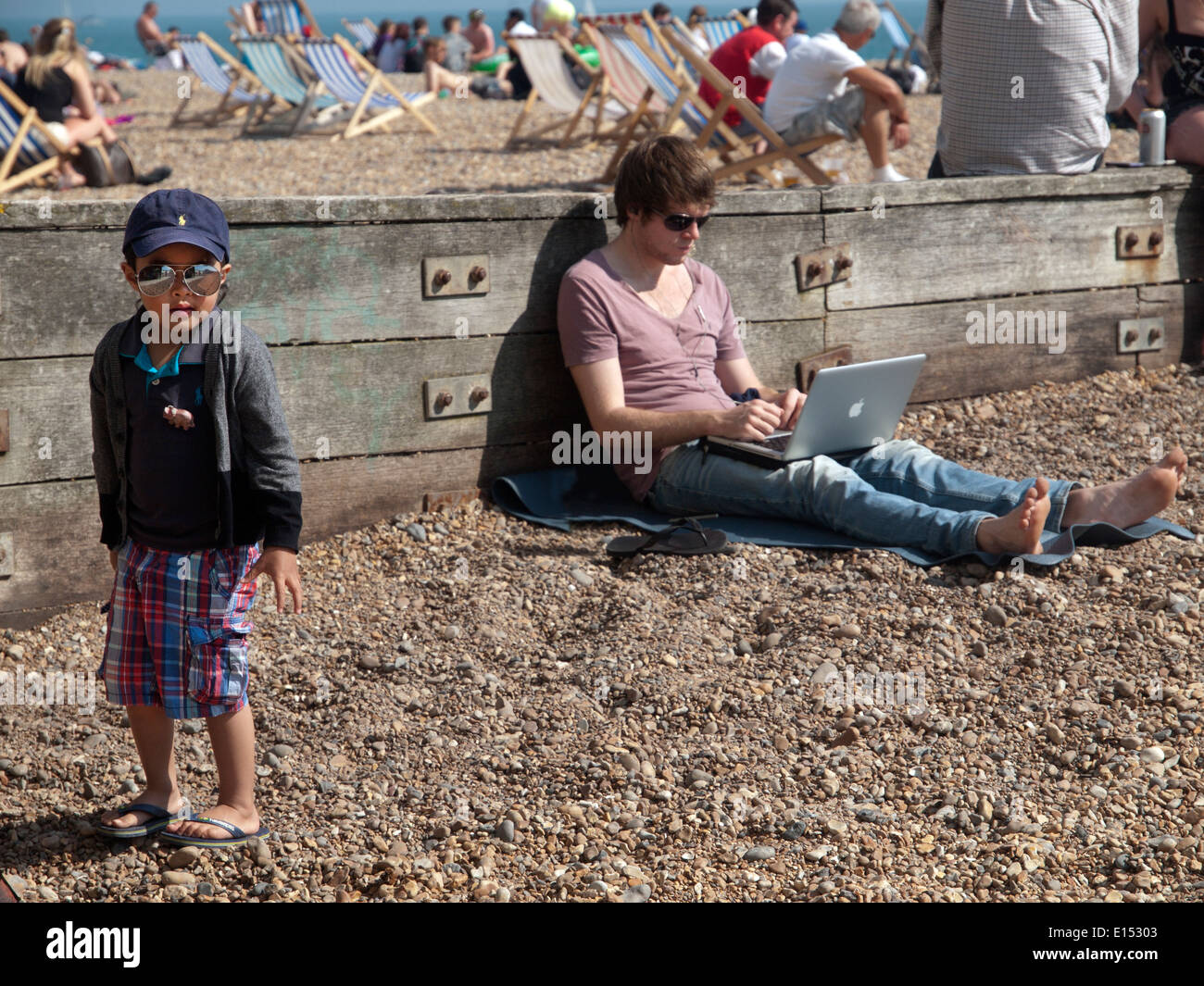 Seaside laptop hi-res stock photography and images - Alamy