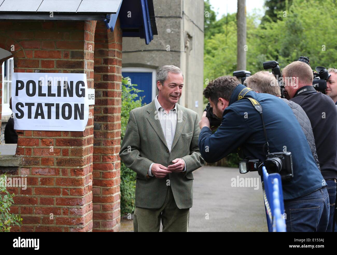 Kent, UK. 22nd May, 2014. Leader of UK Independence Party Nigel Farage ...