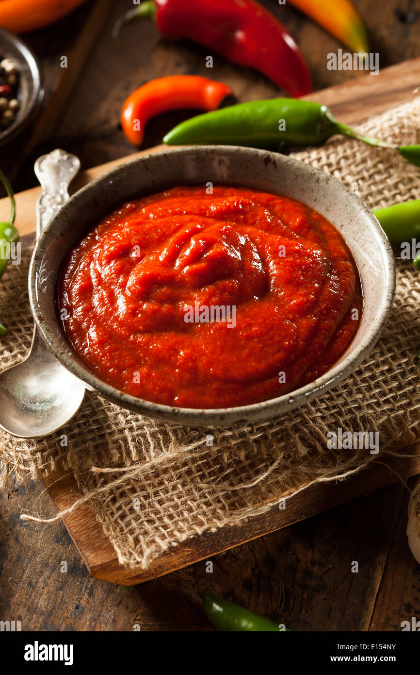 Hot Spicy Red Sriracha Sauce in a Bowl Stock Photo - Alamy