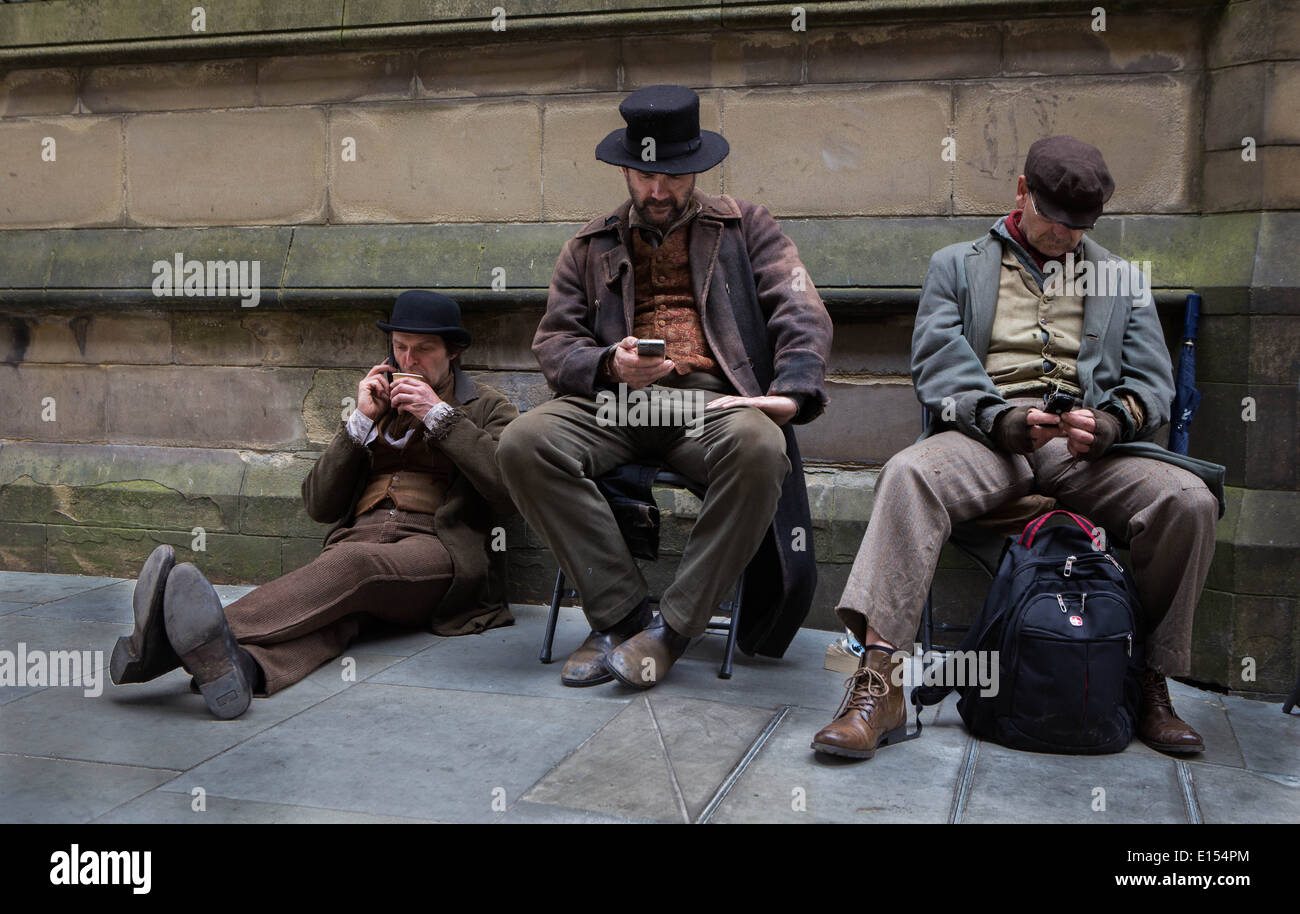 Cast members from 'Ripper Street' relaxing during filming Stock Photo ...