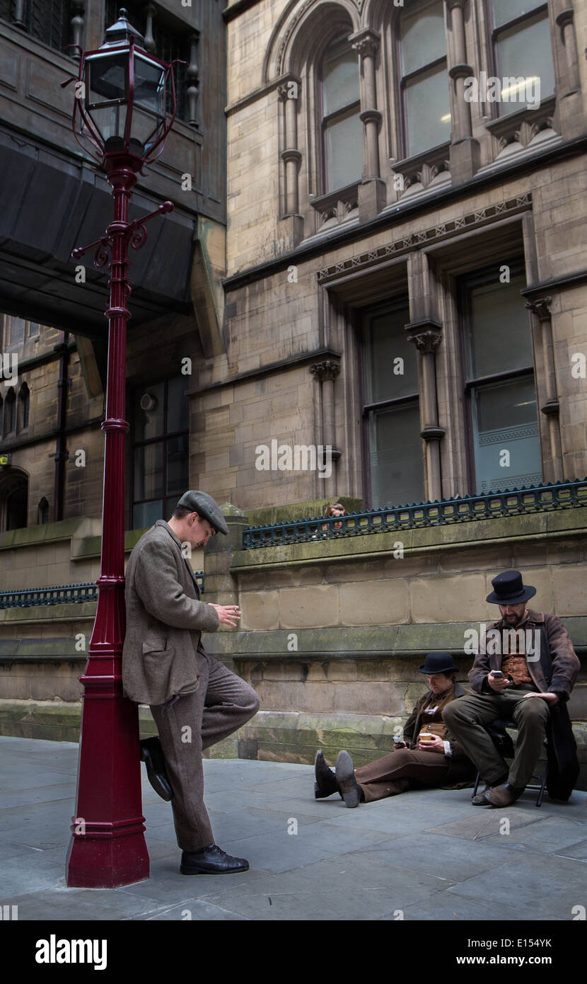 Cast members from 'Ripper Street' relaxing during filming Stock Photo ...