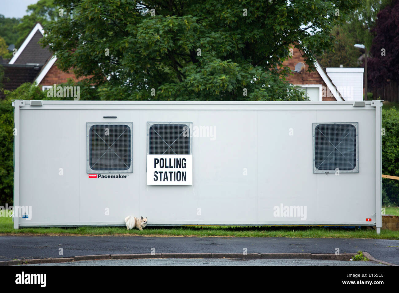 A portable cabin being used as a Polling Station in Dorado, Dosthill ...