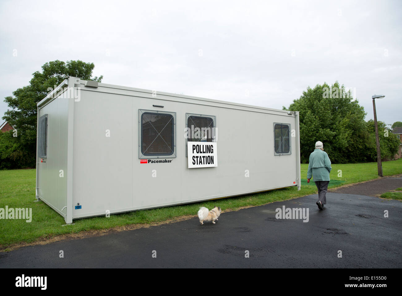 A portable cabin being used as a Polling Station in Dorado, Dosthill ...