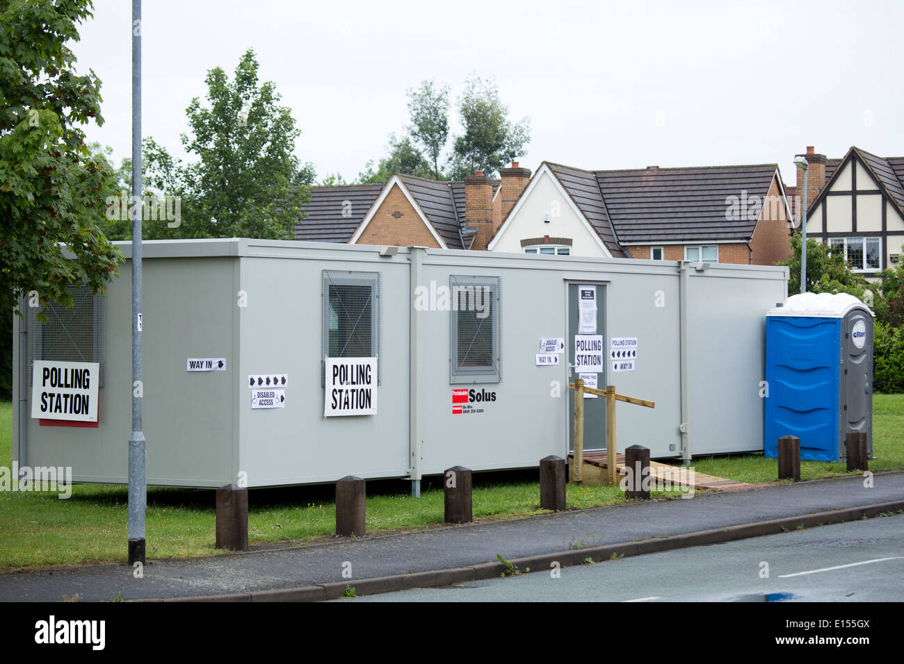 A portable cabin being used as a Polling Station in Durham Close ...