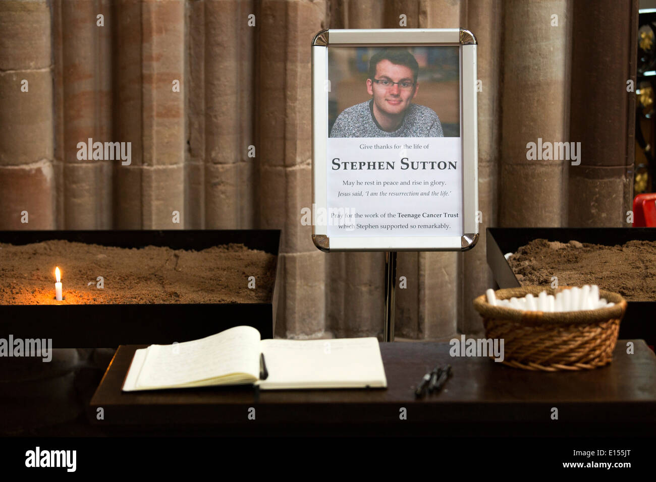 Stephen Sutton Memorial, Lichfield Cathedral Stock Photo - Alamy