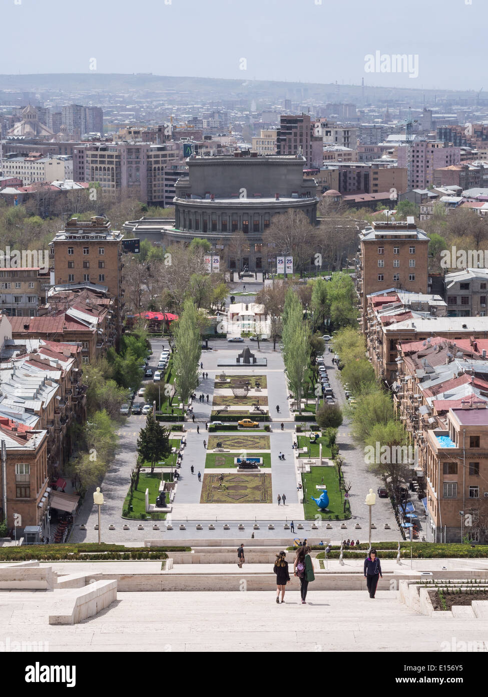 Center of Yerevan, Armenia, seen fro the Cascades Stock Photo - Alamy