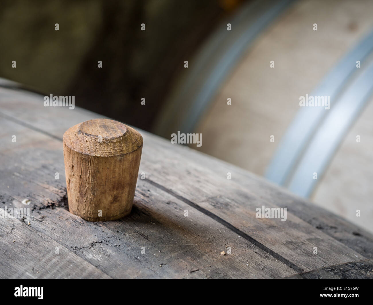 Wine barrel with wooden bung in the wine region, Georgia, Caucasus ...