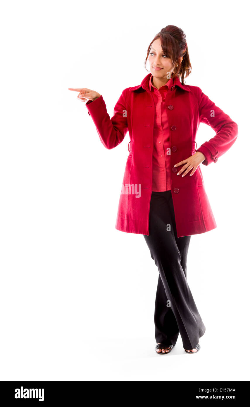 Indian young woman showing something hi-res stock photography and ...