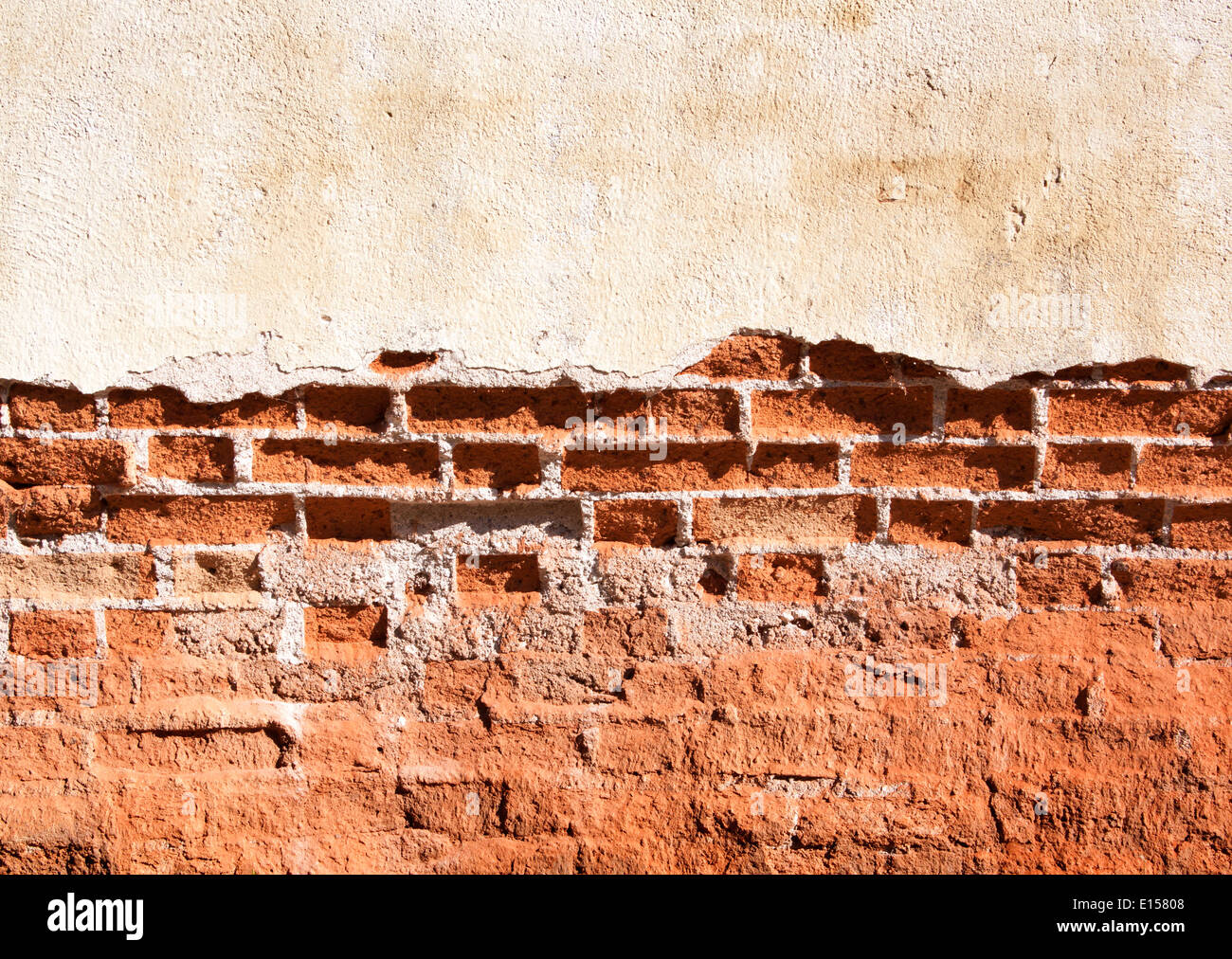 Abstract red brick wall of old decaying erosion Stock Photo - Alamy
