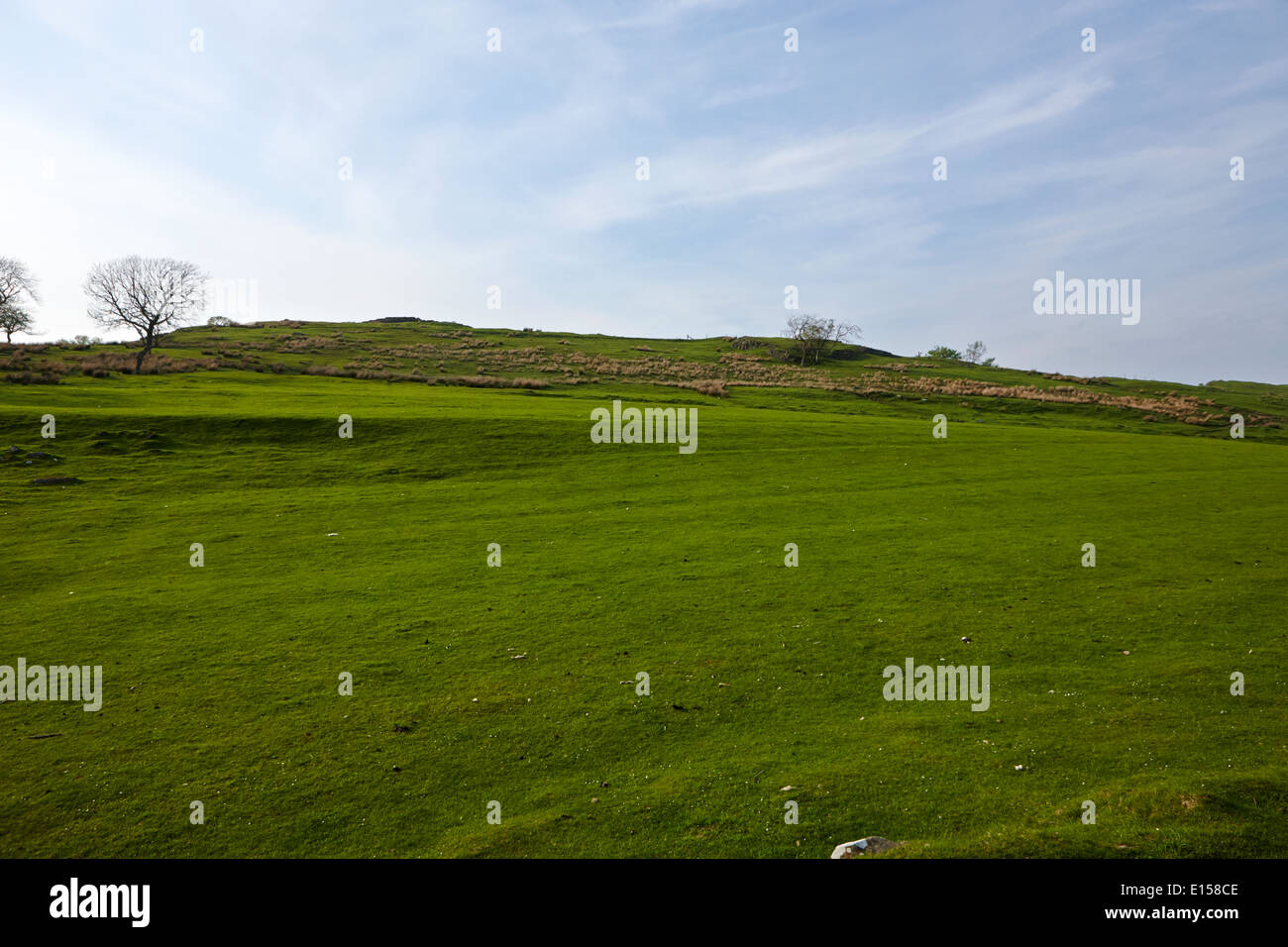 vallum earthwork below the rear of a section of hadrians wall at ...