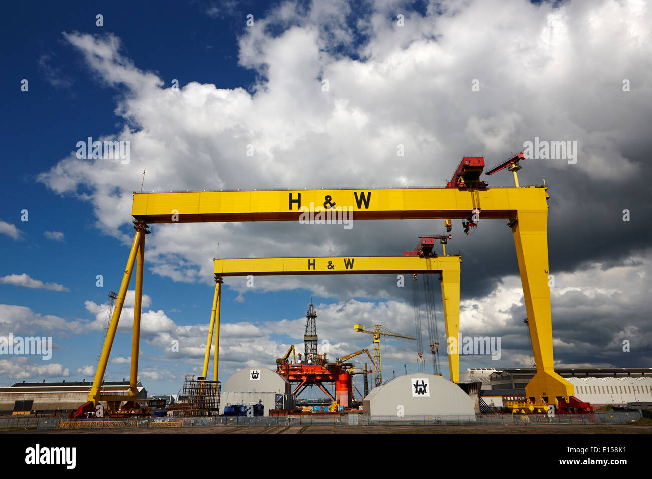 samson and goliath cranes at harland and wolff Belfast Shipyard ...