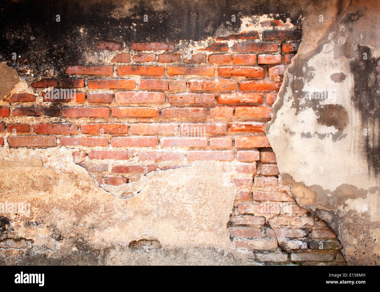 Abstract red brick wall of old decaying erosion Stock Photo - Alamy
