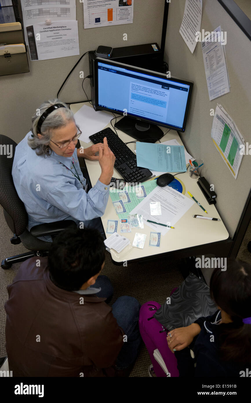 Community volunteer for local nonprofit group signs up client for ...