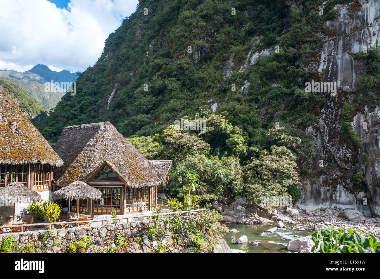 Aguas Calientes at the foot of the sacred Machu Picchu mountain, Peru ...