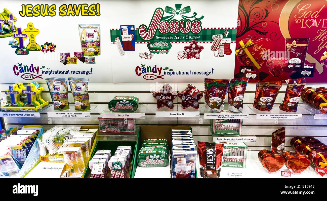 Chicago, Illinois, USA. 22nd May, 2014. Jesus-themed candy from ...