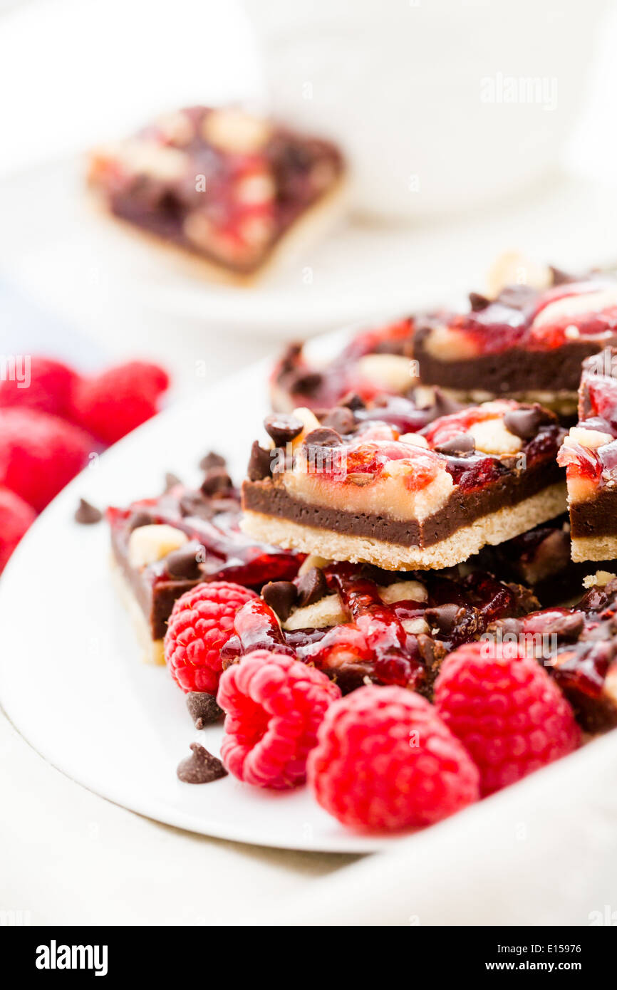 Chocolate raspberry squares hi-res stock photography and images - Alamy