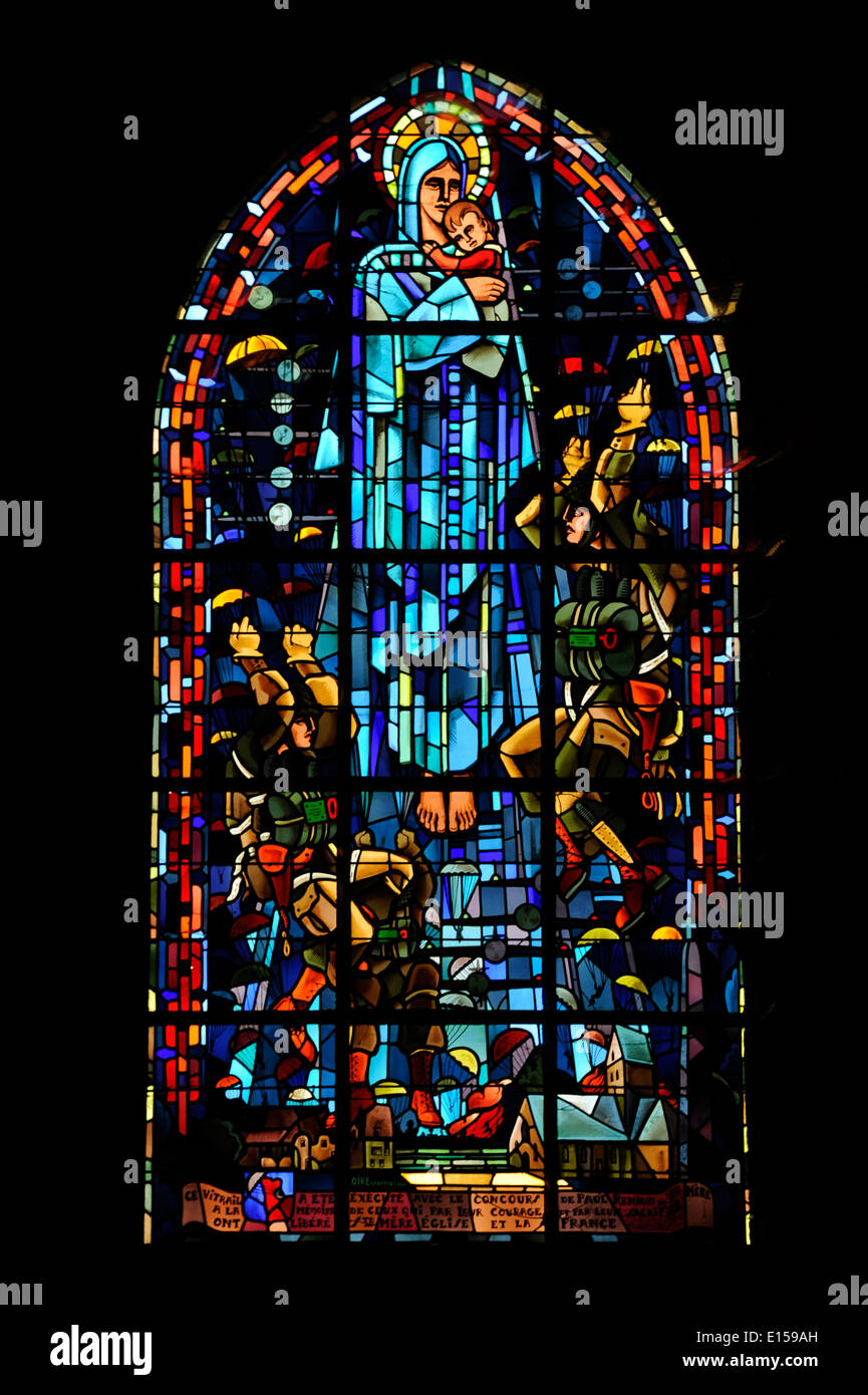D-Day,Sainte-Mere-Eglise,Church with Parachute Memorial to John Steele ...