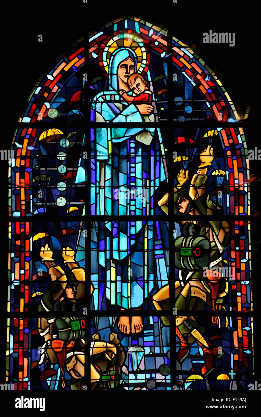 D-Day,Sainte-Mere-Eglise,Church with Parachute Memorial to John Steele ...