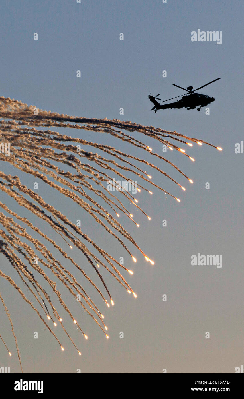 Apache Helicopter Firing Rockets
