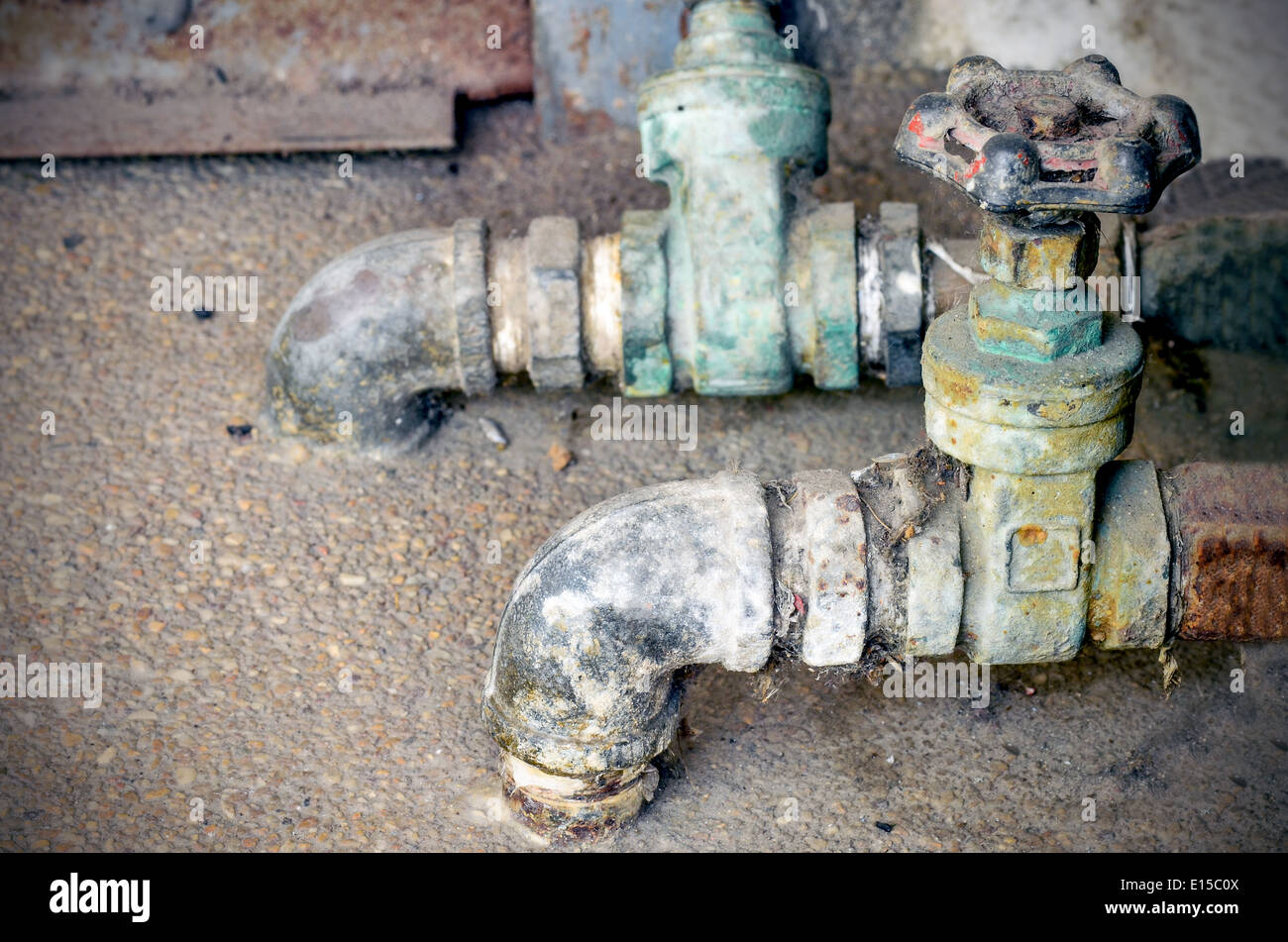 old rusty water valves Stock Photo - Alamy