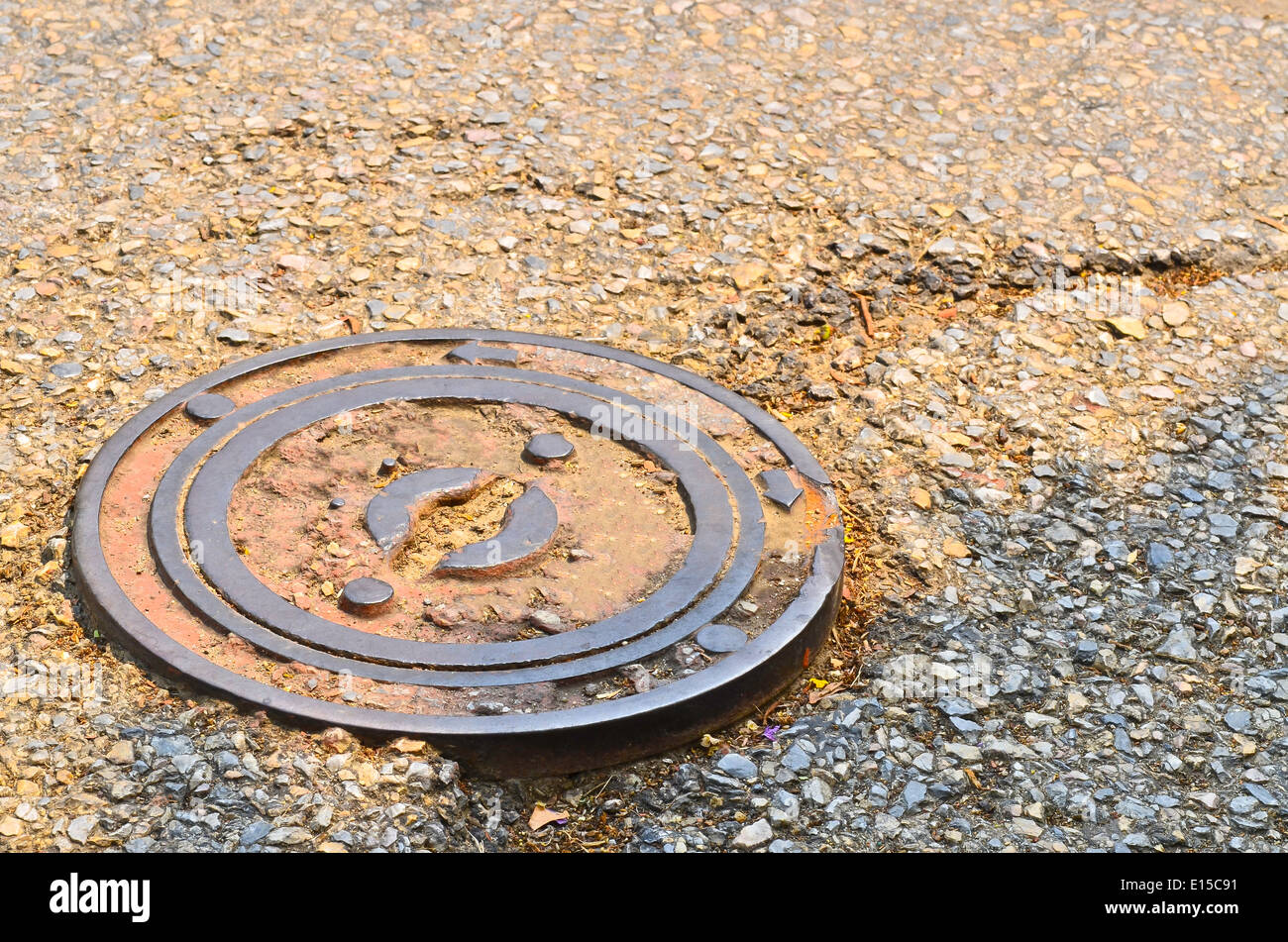 Water manhole cover Stock Photo - Alamy