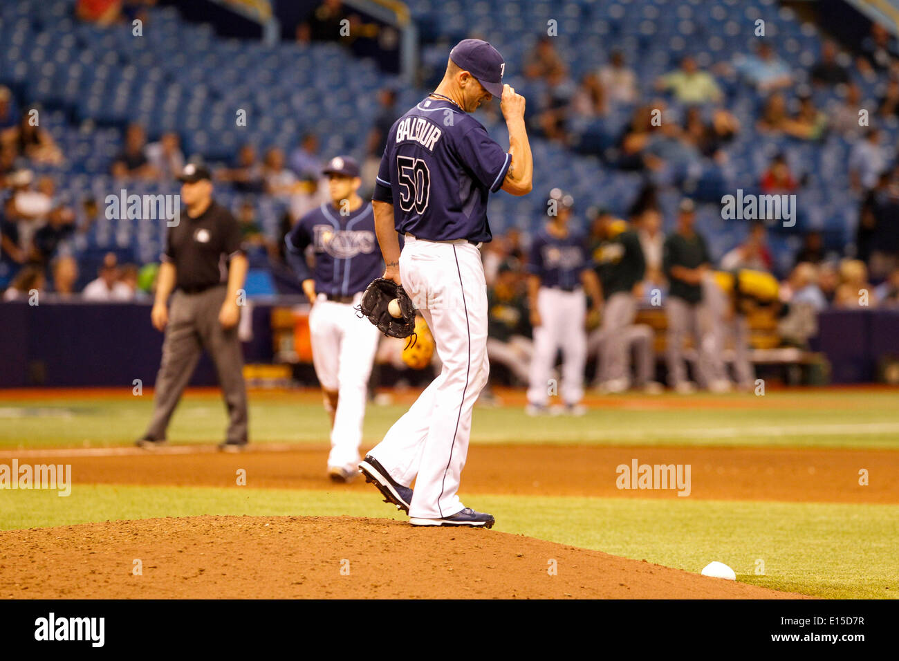 St. Petersburg, Florida, USA. 22nd May 2014. Tampa Bay Rays relief ...
