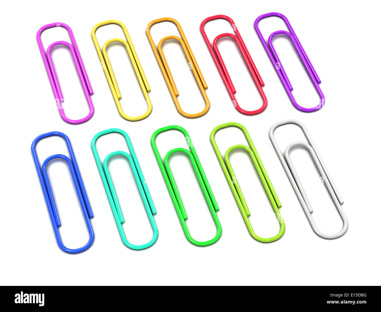 3d Multi coloured paper clips Stock Photo - Alamy