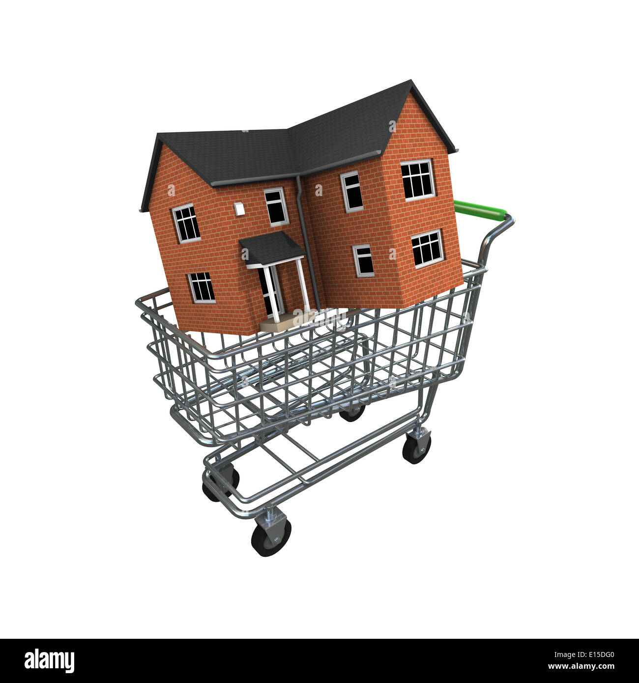 House in shopping trolley Stock Photo - Alamy
