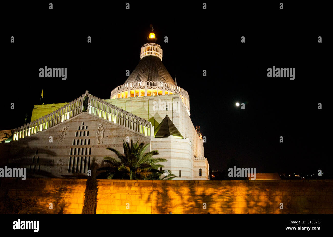 The Basilica of the Annunciation in Nazareth in Palestine Stock Photo ...