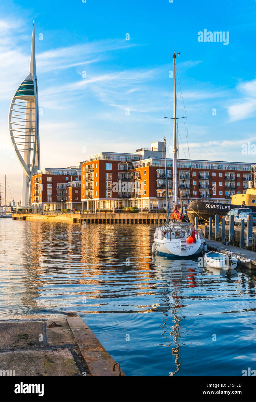 The tower house waterfront building and spinnaker tower hi-res stock ...