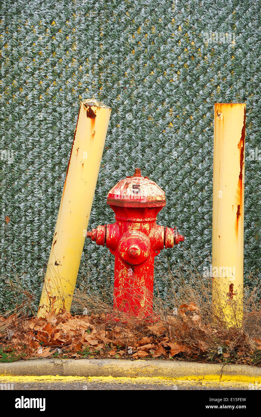Protected fire hydrant in industrial area of Portland Oregon Stock ...