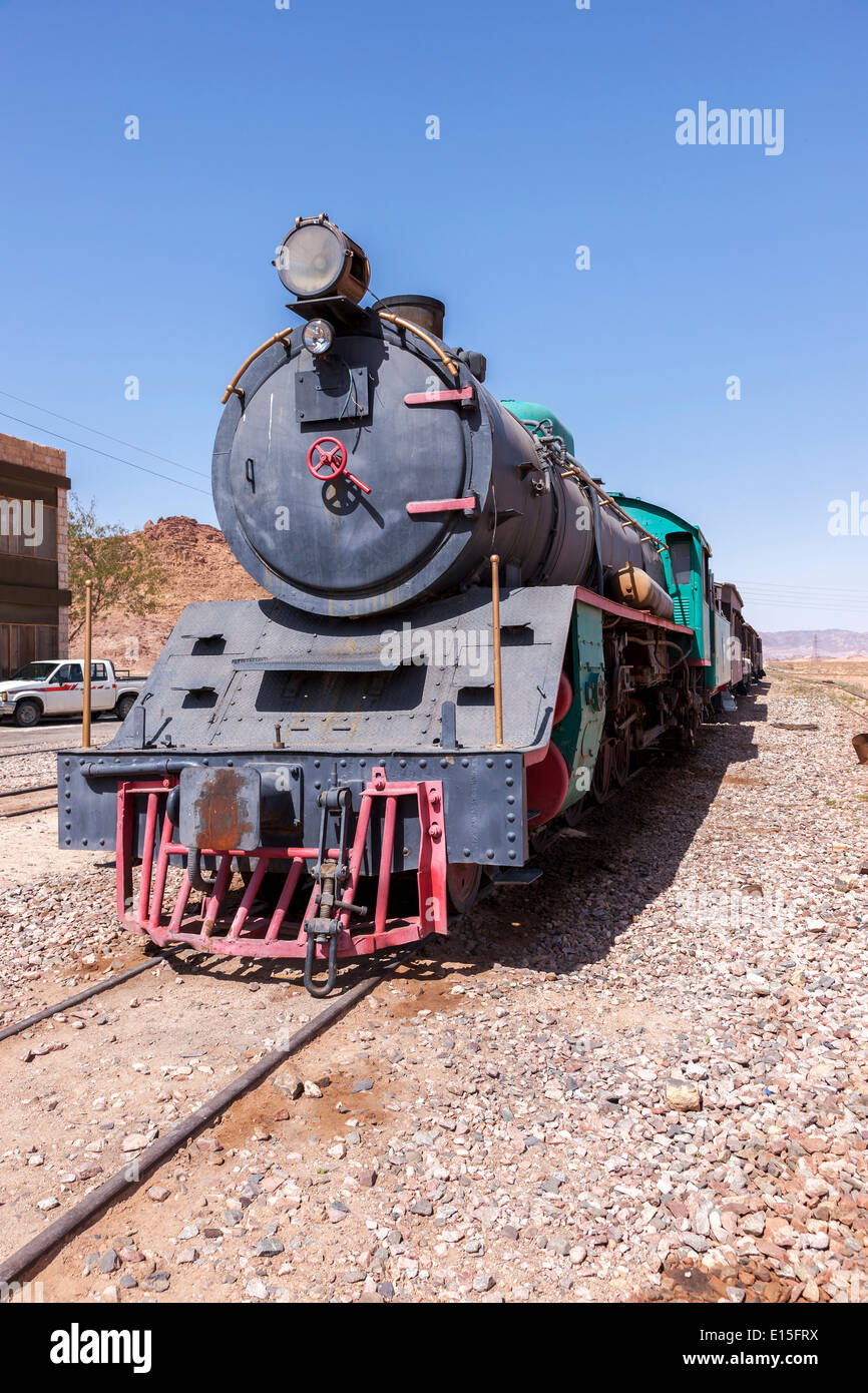 Hejaz Railway locomotive in Wadi Rum Station, Aqaba Jordan Stock Photo ...
