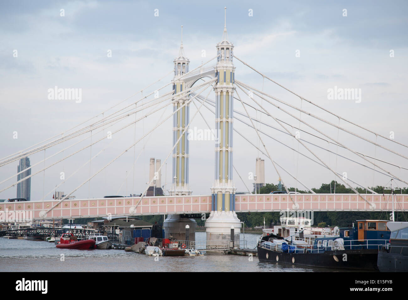 Albert Bridge (1873); Chelsea; London; England; UK Stock Photo - Alamy