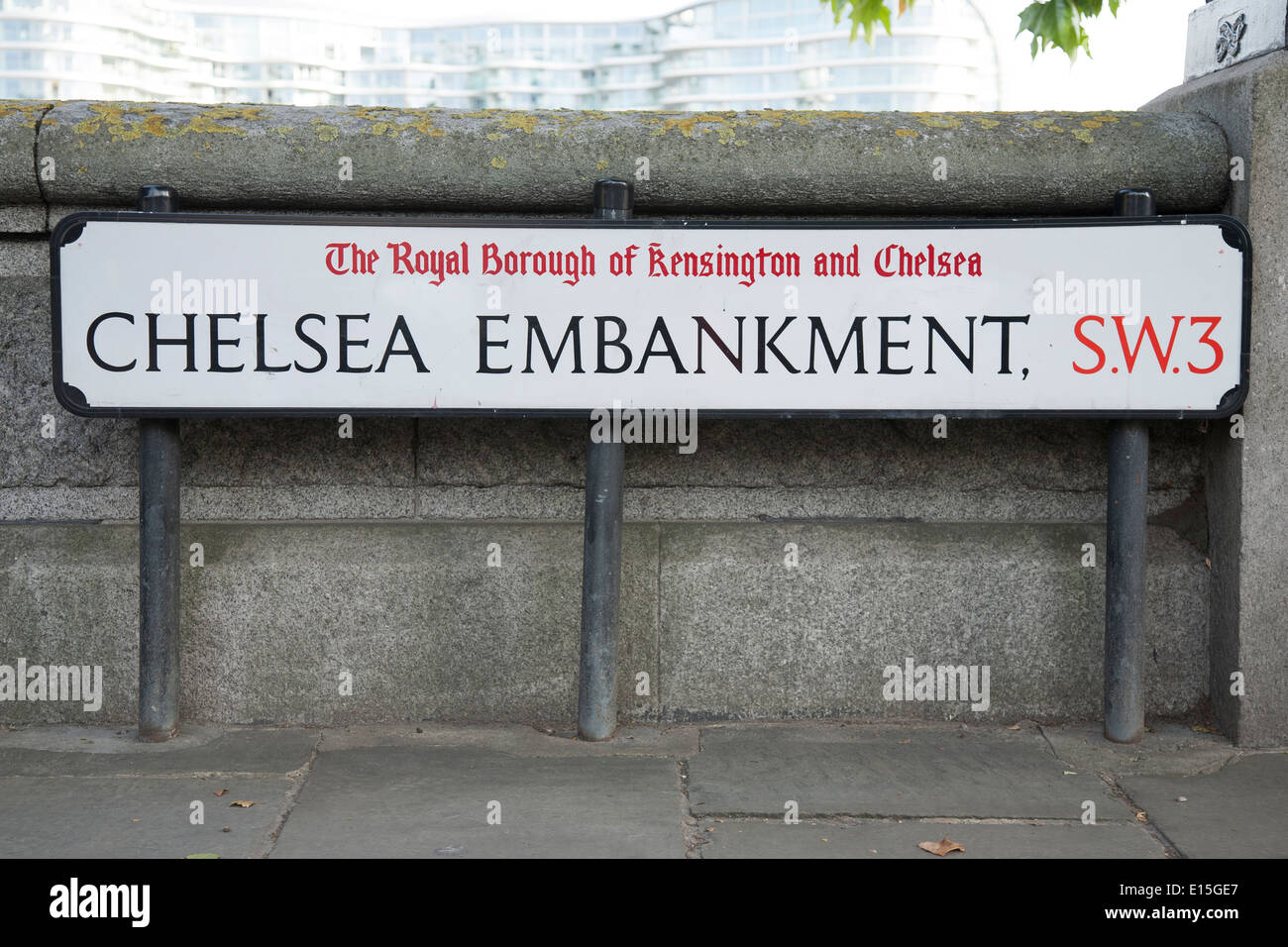 Chelsea Embankment Street Sign; London; England; UK Stock Photo - Alamy