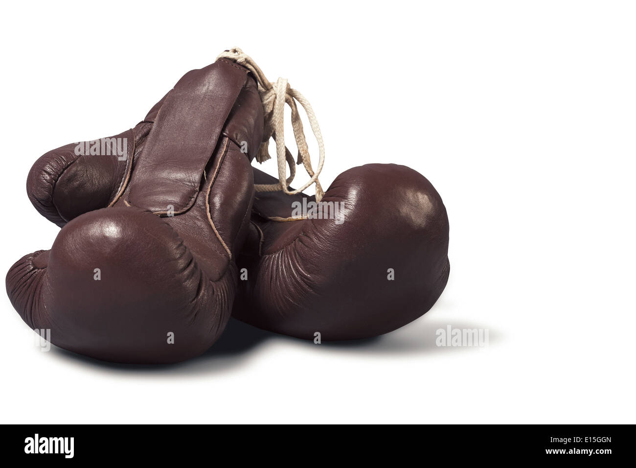 vintage boxing Gloves, isolated on white Background Stock Photo - Alamy