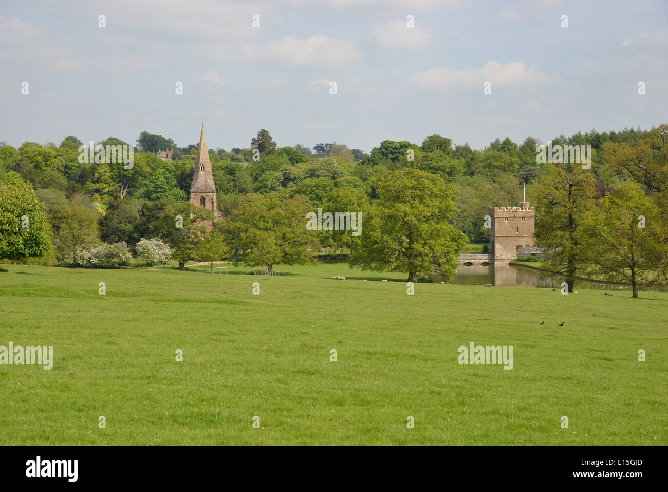 St Mary's Church and the Gatehouse of Broughton Castle, Oxfordshire as ...