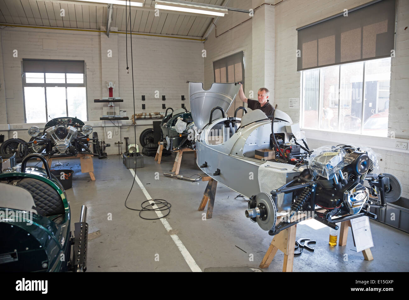 An aluminium chassis of a car at the Morgan Motors Car factory Stock ...