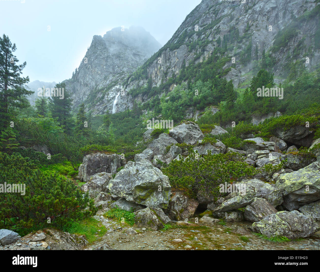 The Great Cold Valley (Velka Studena dolina) summer cloudy view. High ...