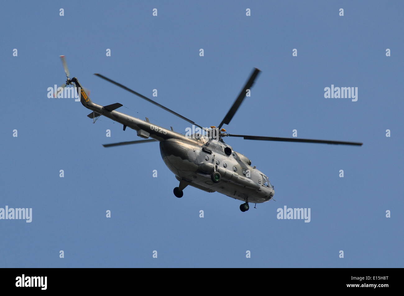 The helicopter Mil Mi-17 on a training flight, Holice, Czech Republic ...
