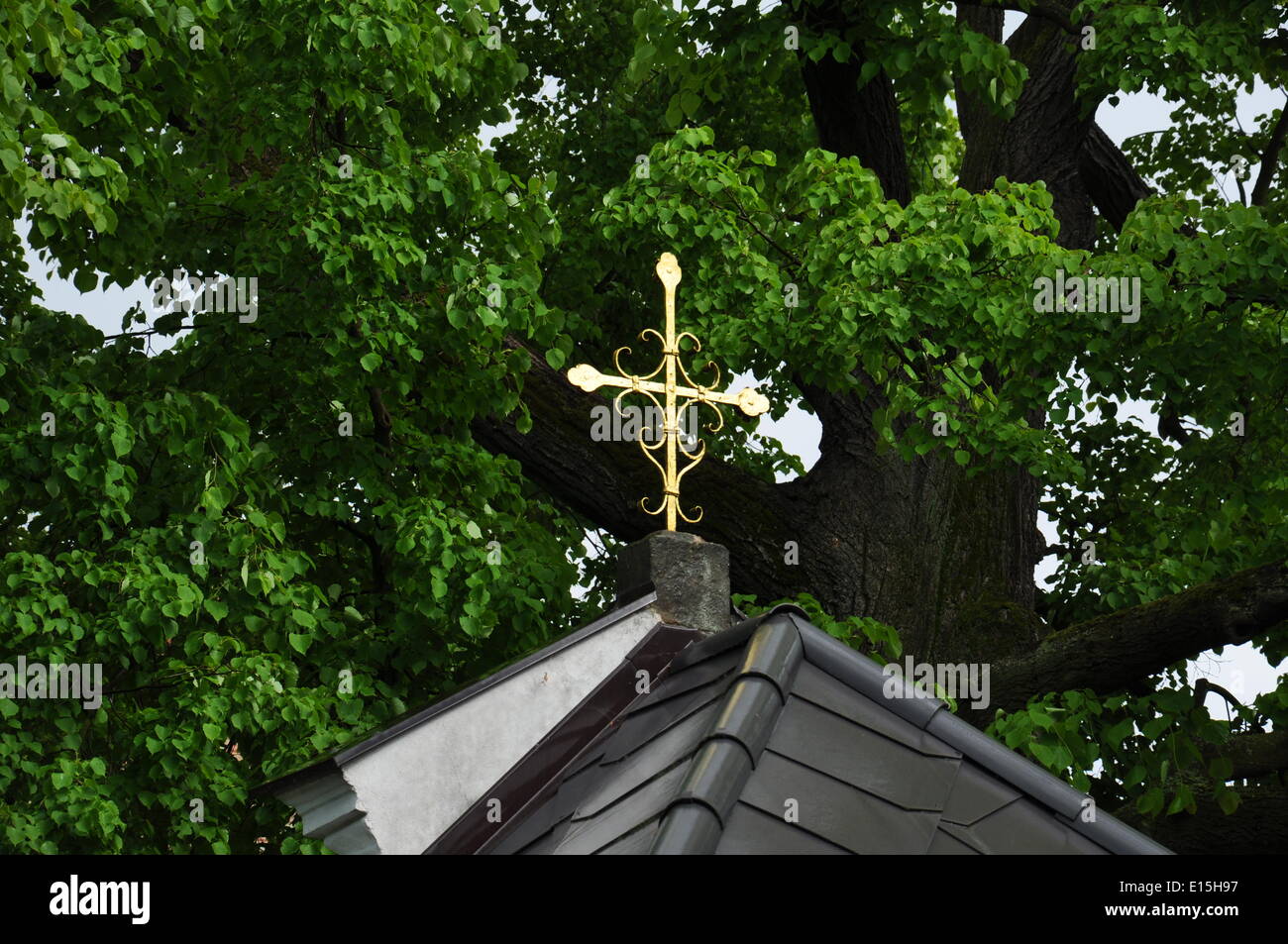 Golden cross on the chapel, Holice, Czech Republic, May 12, 2014. (CTK ...